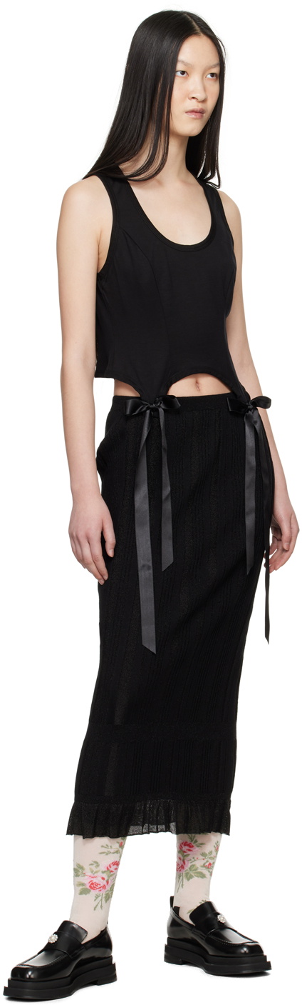 Simone Rocha Black Bow Tail Easy Tank Top Simone Rocha