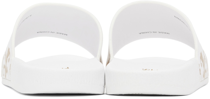 Versace Jeans Couture White Logo Couture Slides Versace