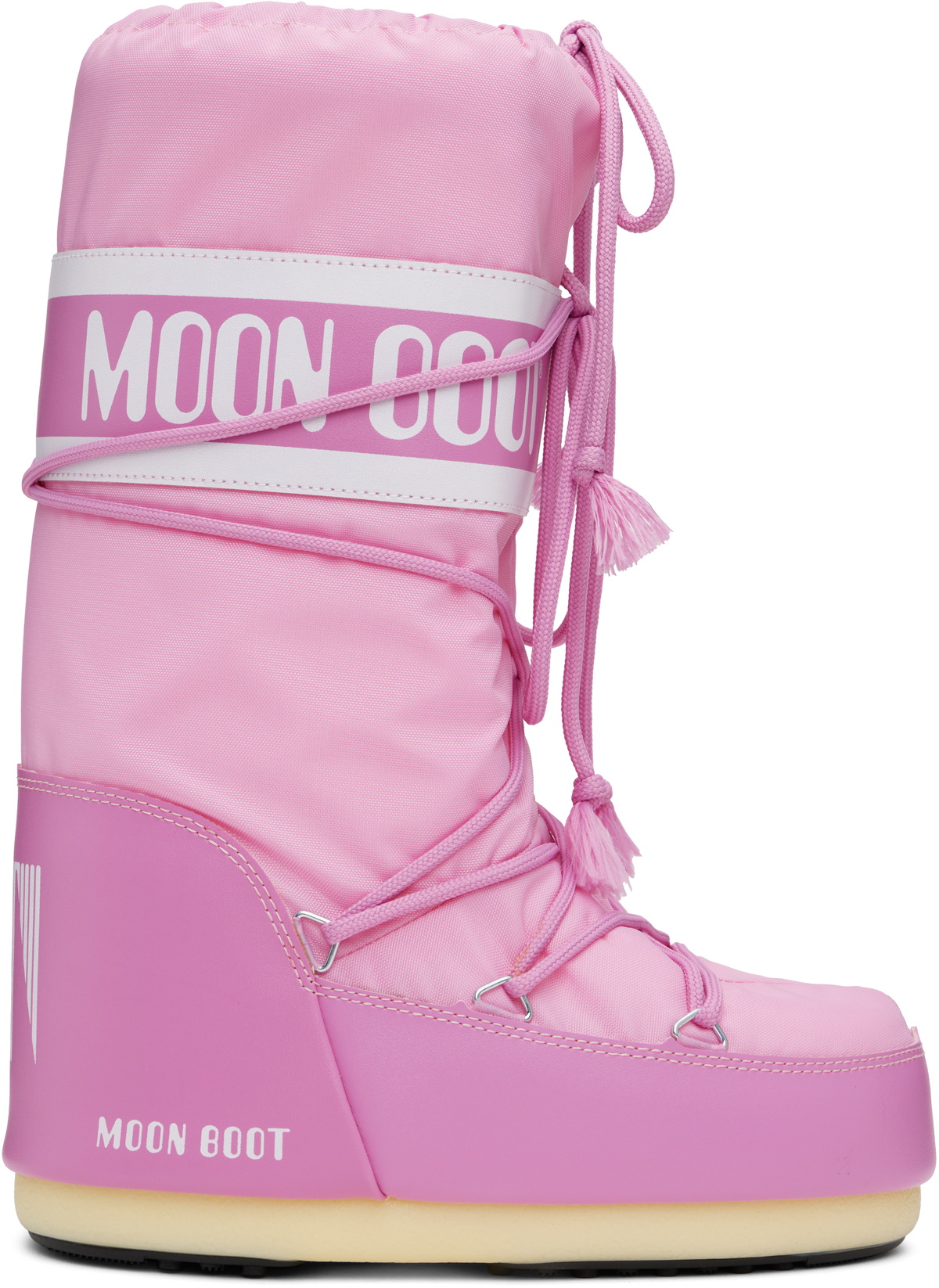 Moon Boot Pink Icon Nylon Tall Boots Moon Boot