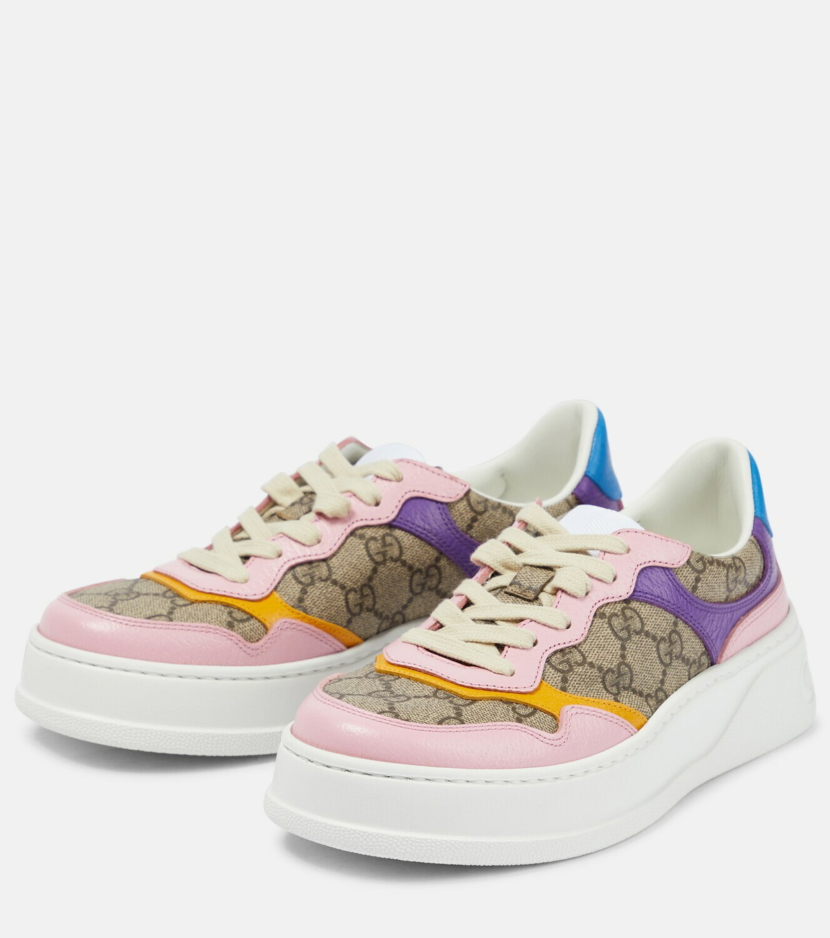 Gucci - GG canvas and leather sneakers Gucci