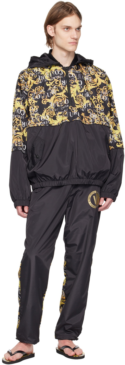 Versace Jeans Couture Black Printed Flip Flops Versace