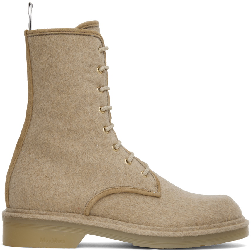 Max Mara Beige Baker Boots Max Mara