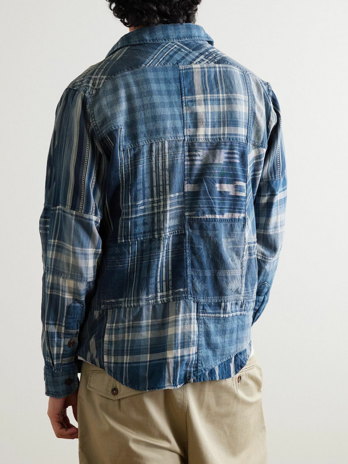 Polo Ralph Lauren - Patchwork Checked Washed-Cotton Shirt - Blue Polo ...
