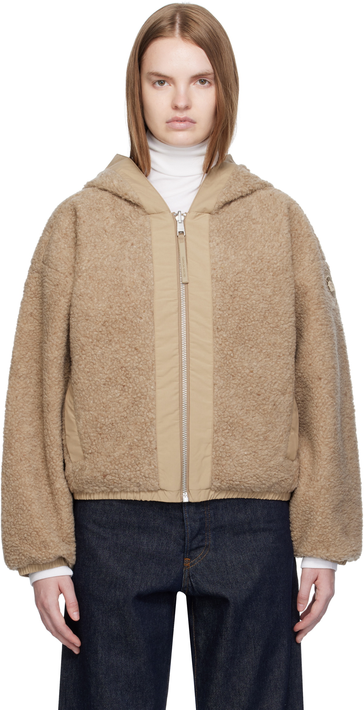 Canada Goose Beige Alberni Fleece Reversible Jacket Canada Goose