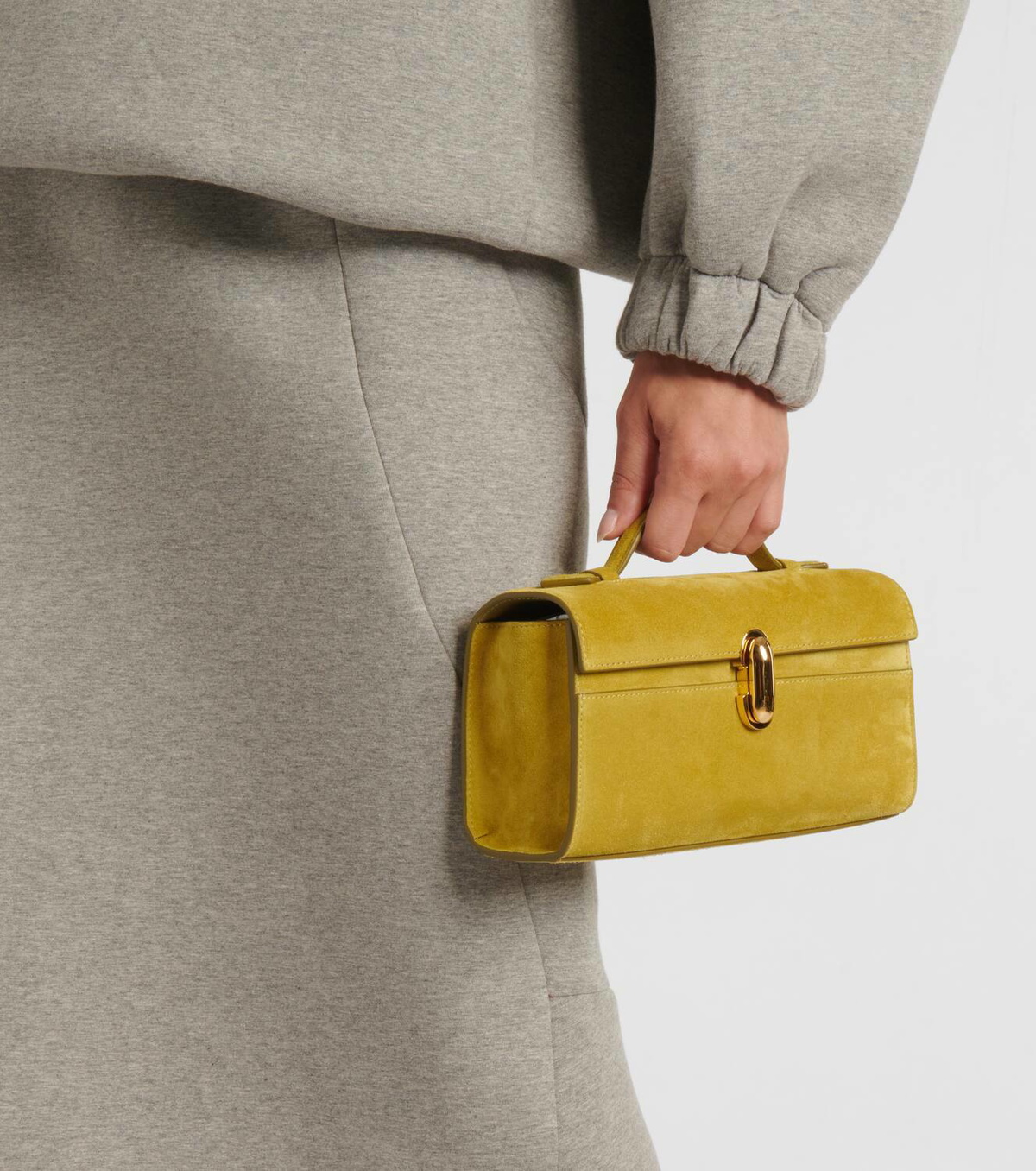 Savette Symmetry Pochette suede tote bag Savette