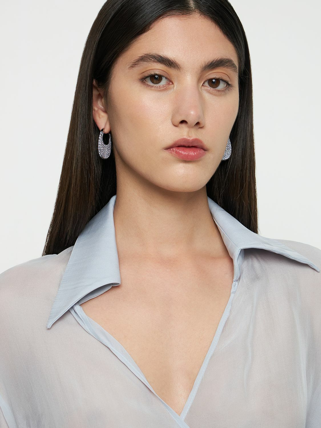 COPERNI - Medium Swipe Crystal Earrings Coperni