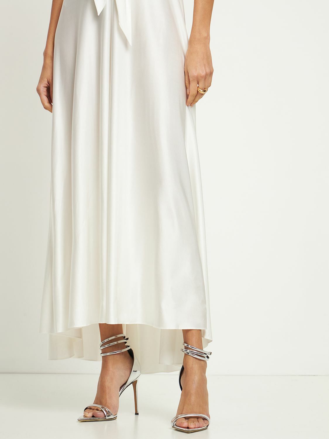 ALEXANDRE VAUTHIER - 105mm Faux Metallic Leather Sandals Alexandre Vauthier