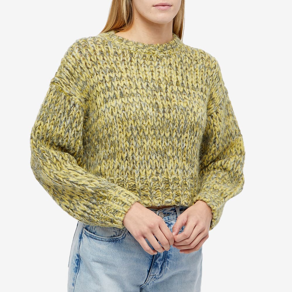Frame Women's Cropped Marl Sweater in Flash Lime Multi Frame Denim