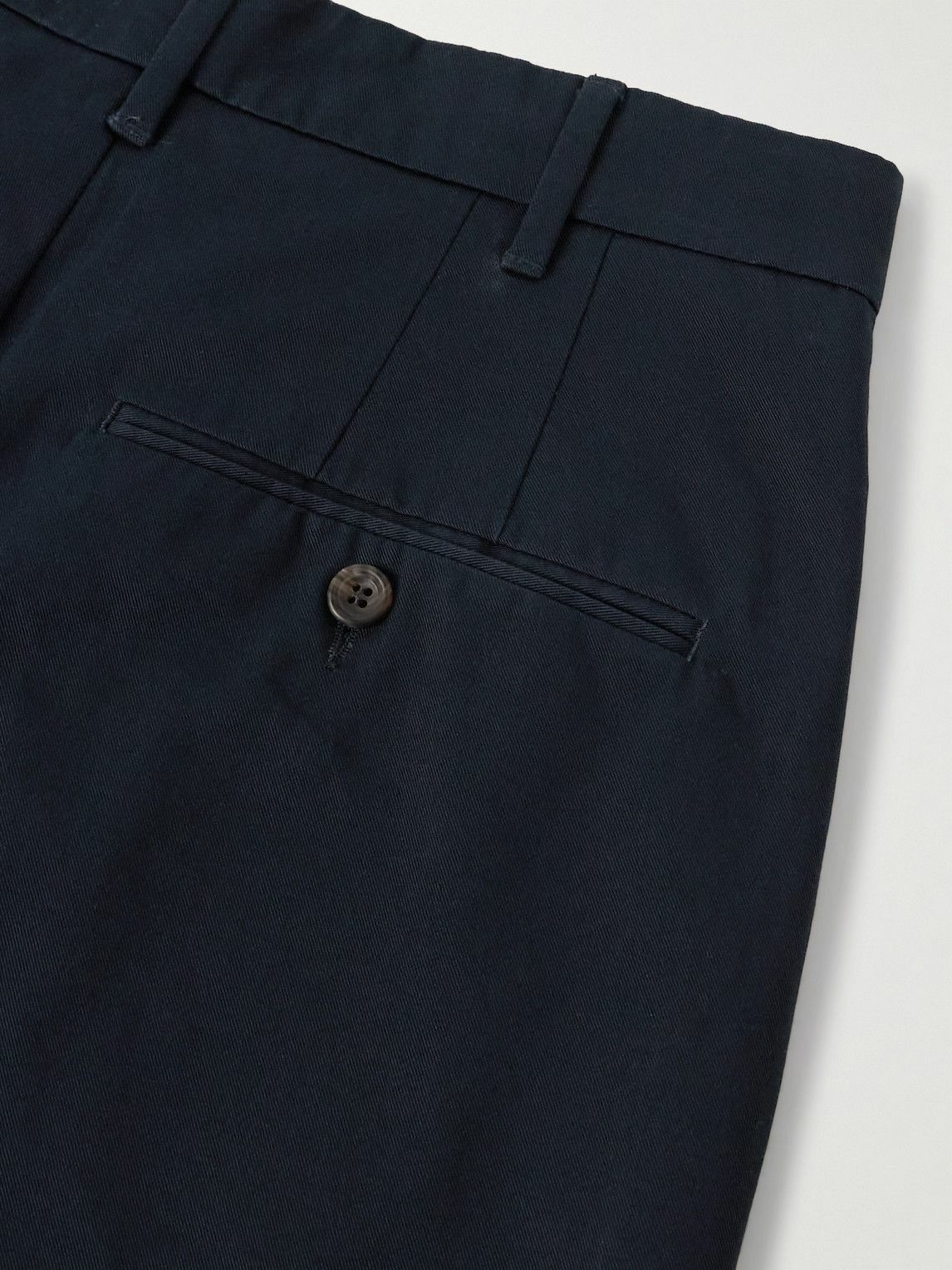 Richard James - Straight-Leg Pleated Cotton-Twill Trousers - Blue ...