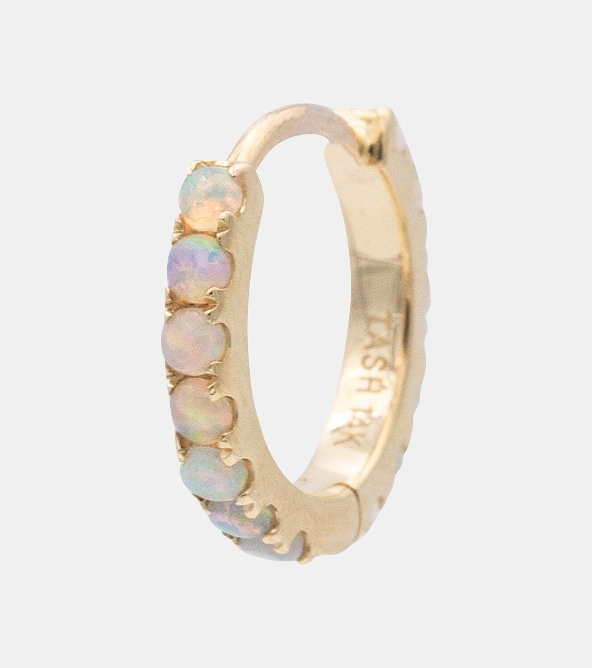 Maria Tash 18kt gold single hoop earring with opals Maria Tash