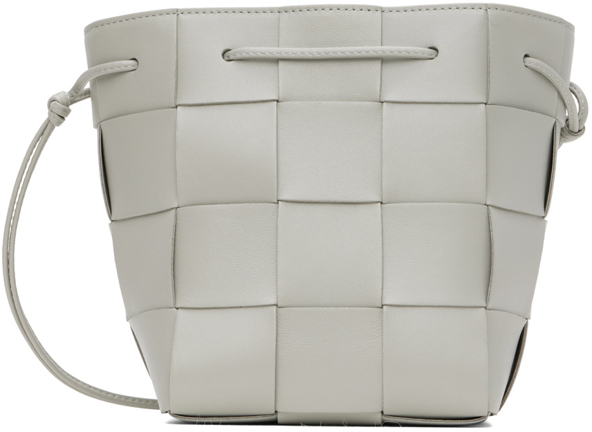 Bottega Veneta Gray Small Cassette Cross-Body Bucket Bag Bottega Veneta