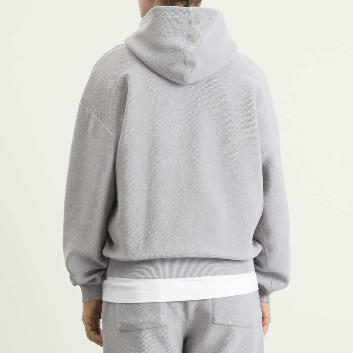 ANNIE HOOD Men's Inside Out College Zip Hoodie in Washed Grey ANNIE HOOD