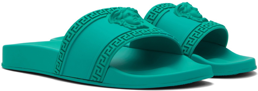 Versace Green Palazzo Slides Versace