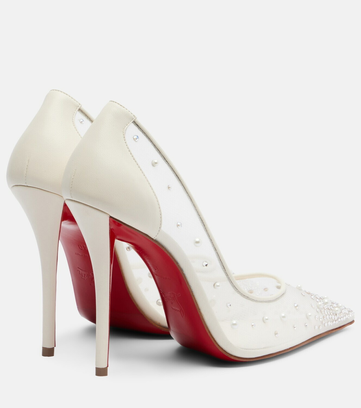 Christian Louboutin Miss Z Degrastrass Perla 100 mesh pumps Christian ...