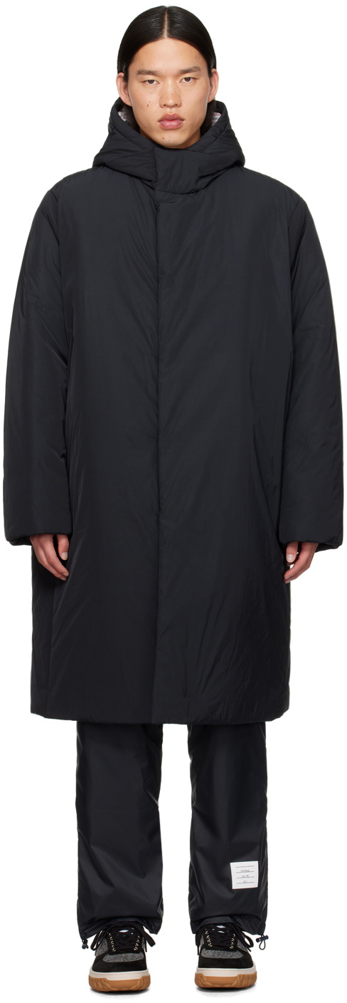 Thom Browne Black Tech Hooded Down Jacket Thom Browne