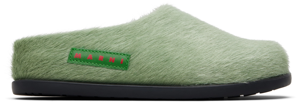 Marni Kids Green Fussbett Slip-on Loafers Marni