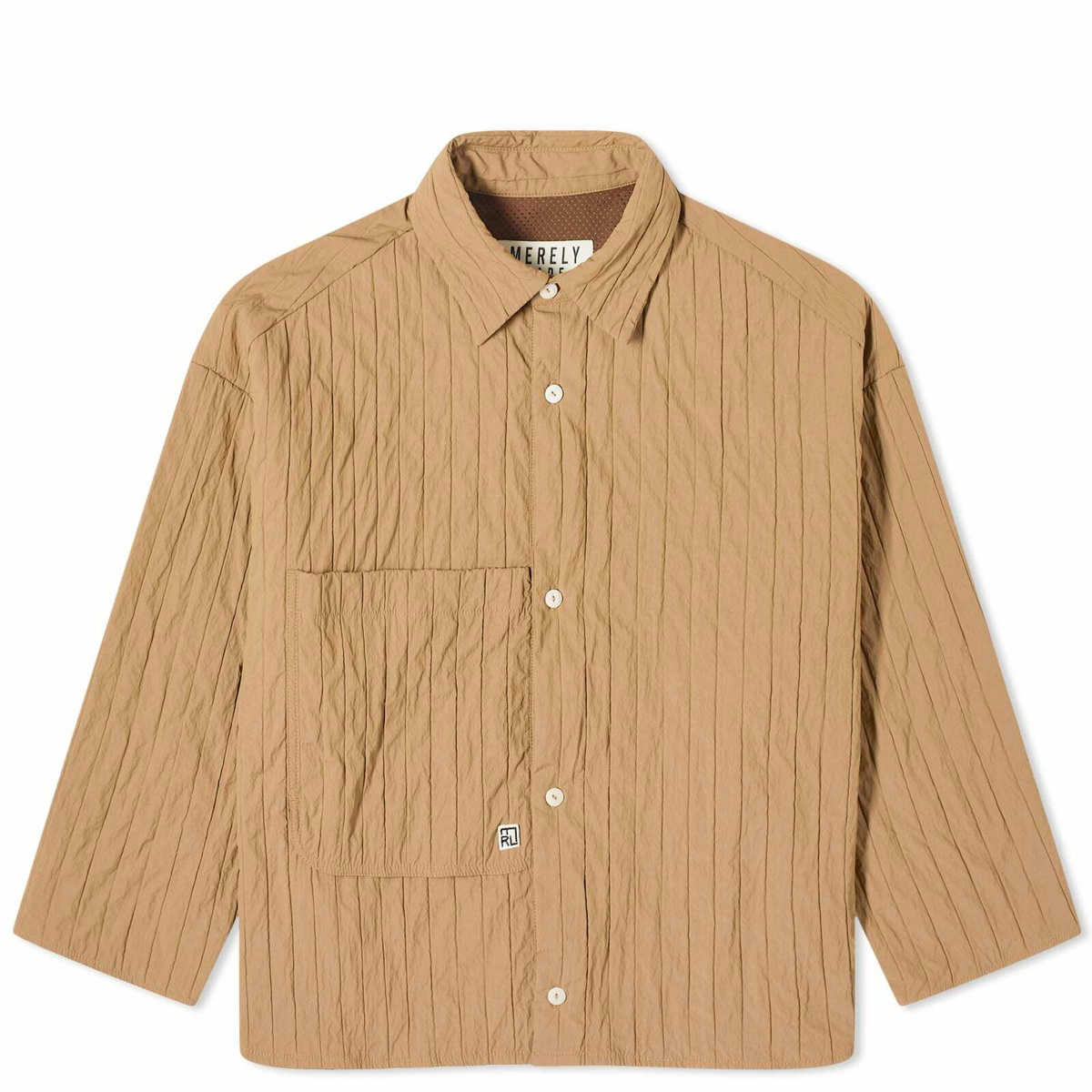 Merely Made Men's Quilted Boxy Overshirt in Sage Brown Merely Made
