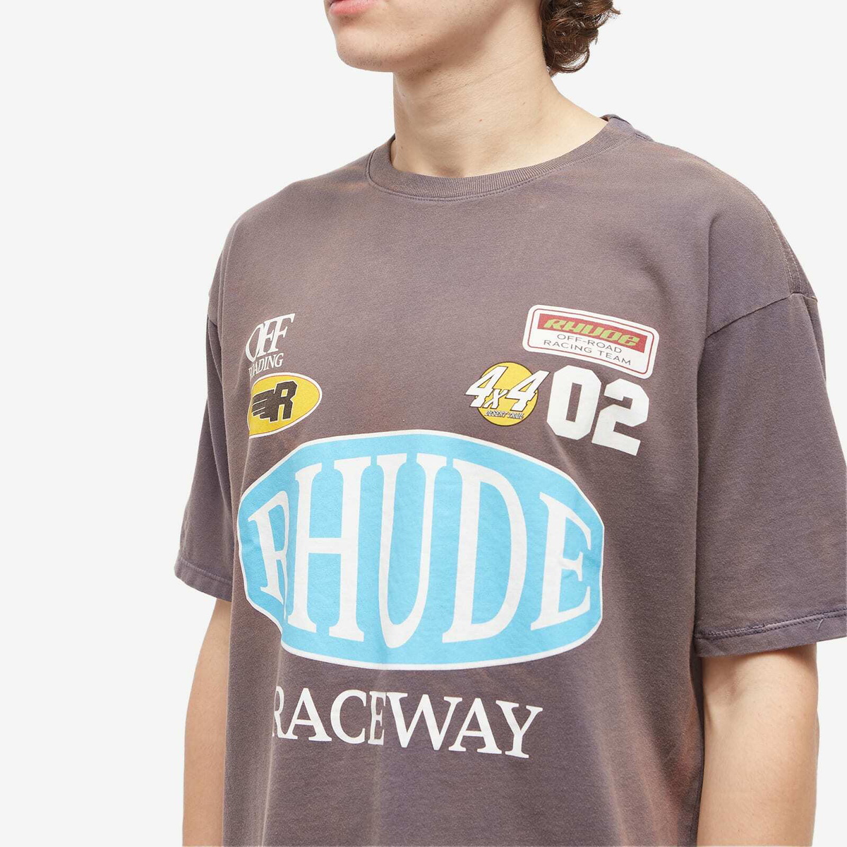 Rhude Men's Raceway T-Shirt in Vintage/Grey Rhude