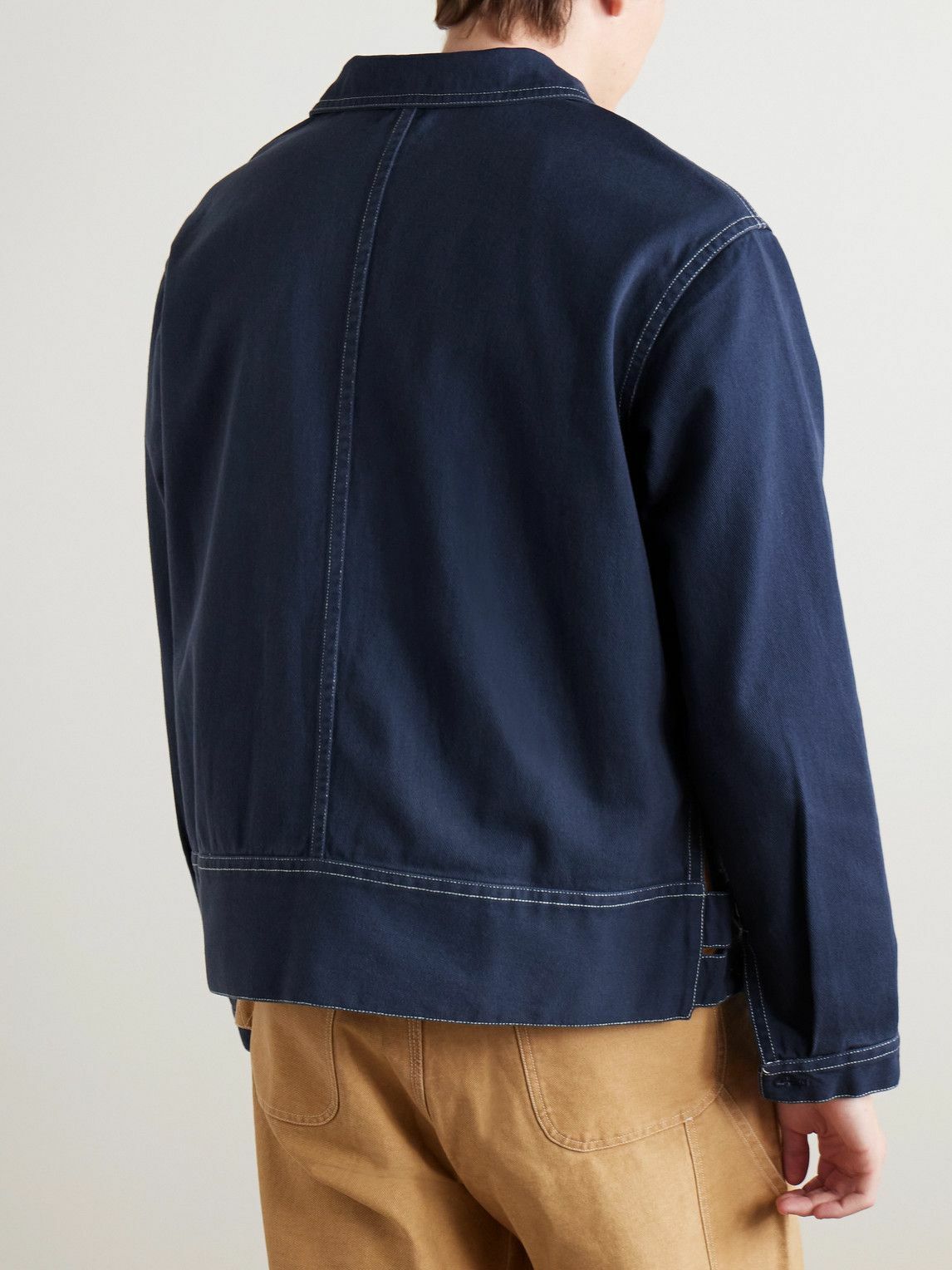 BODE - Knolly Brook Appliquéd Cotton-Twill Jacket - Blue Bode