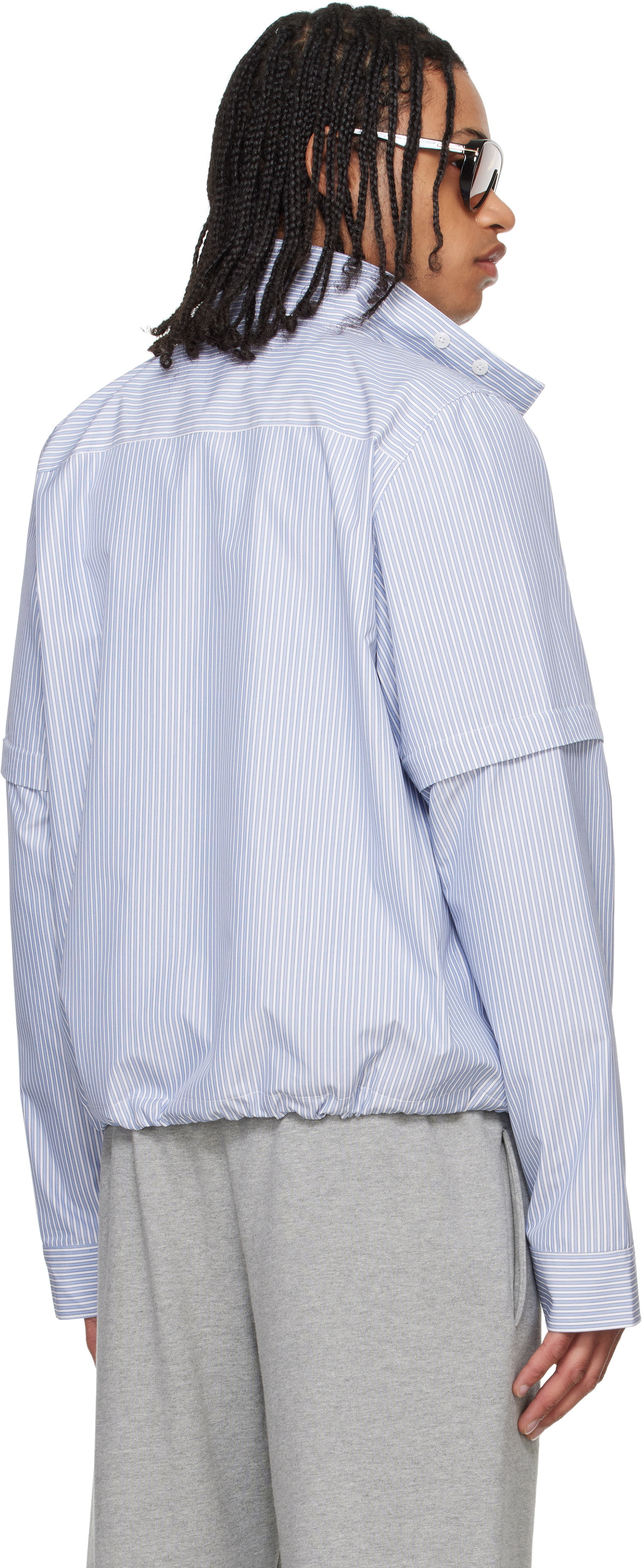 Raimundo Langlois Blue & White Convertible Shirt Jacket Raimundo Langlois