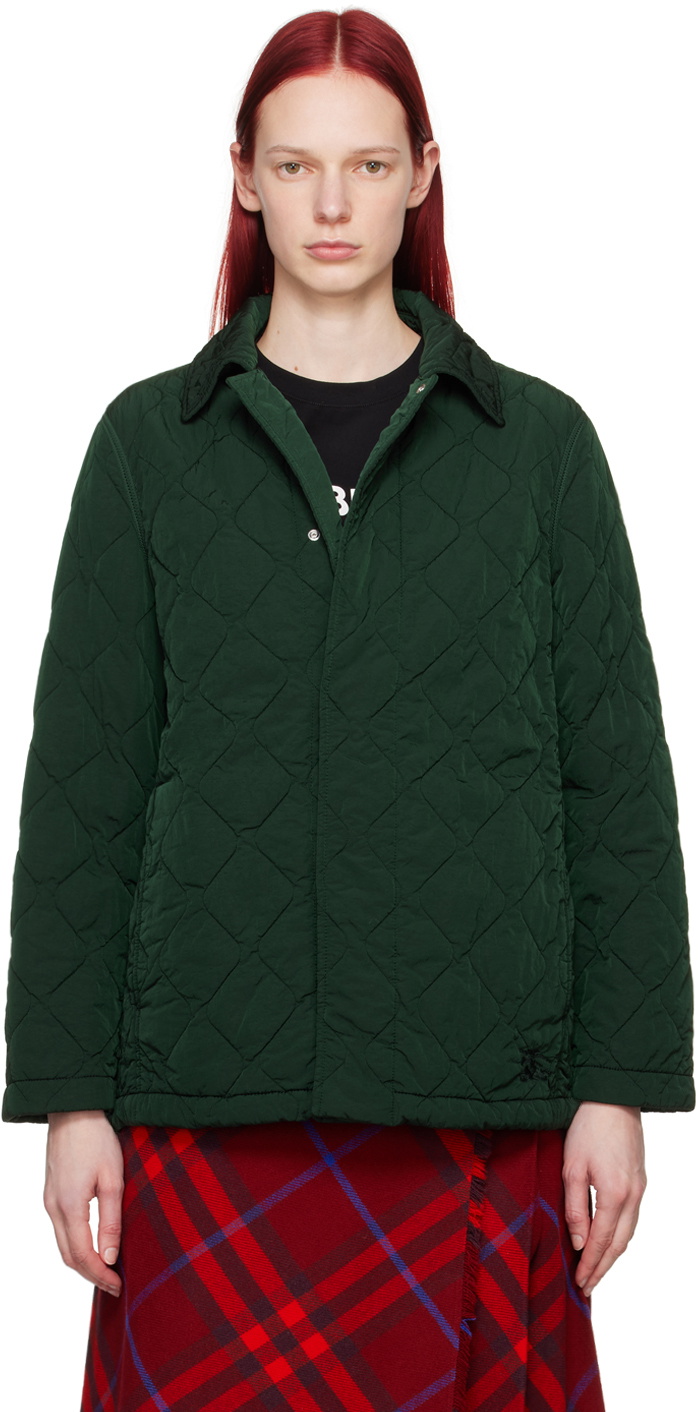 Burberry Green Quilted Coat Burberry