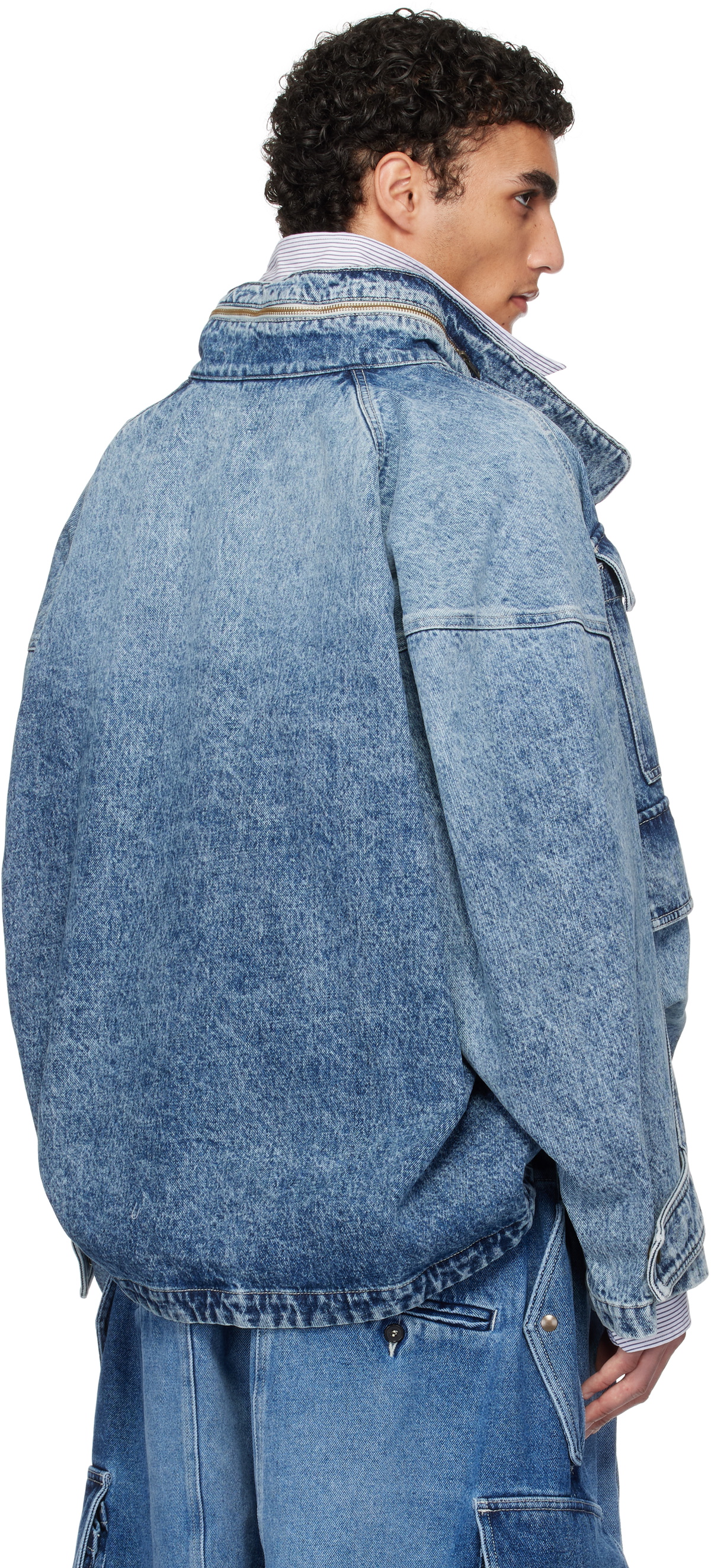 Hed Mayner Blue Flap Pocket Denim Jacket Hed Mayner