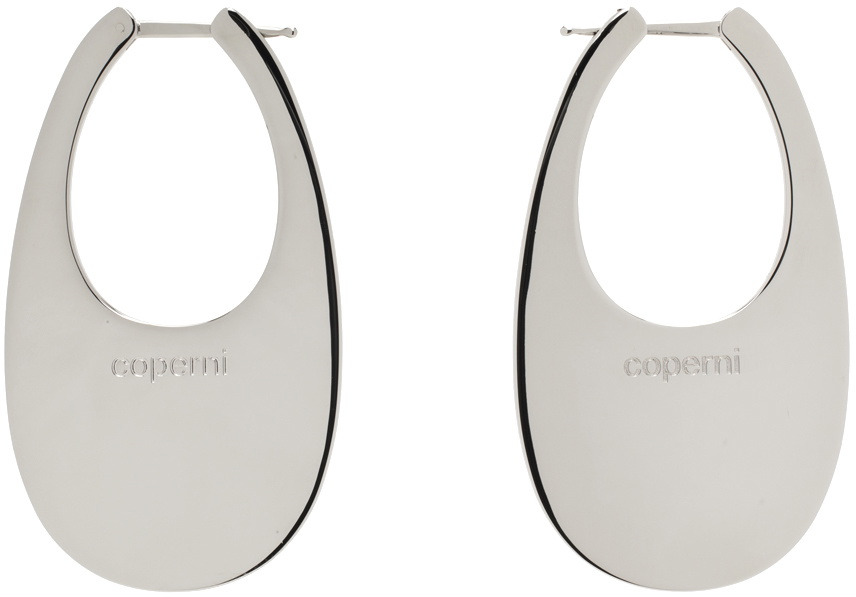 Coperni Silver Large Swipe Earrings Coperni