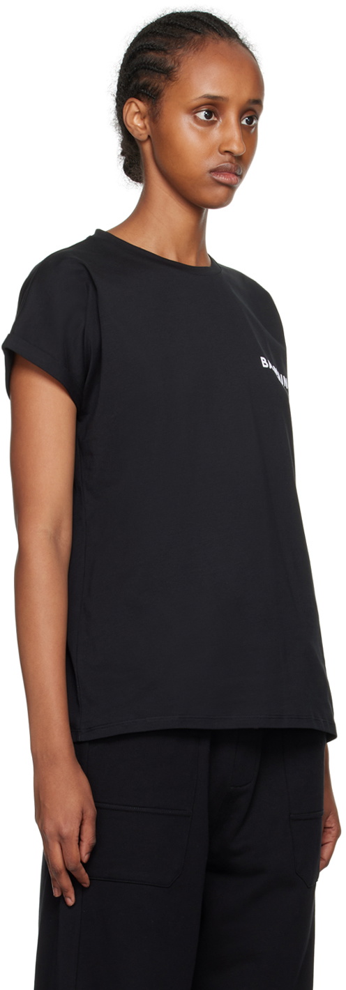 Balmain Black Flocked T-Shirt Balmain