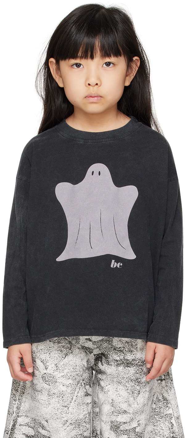 Bobo Choses Kids Black Funny Ghost T-shirt Bobo Choses