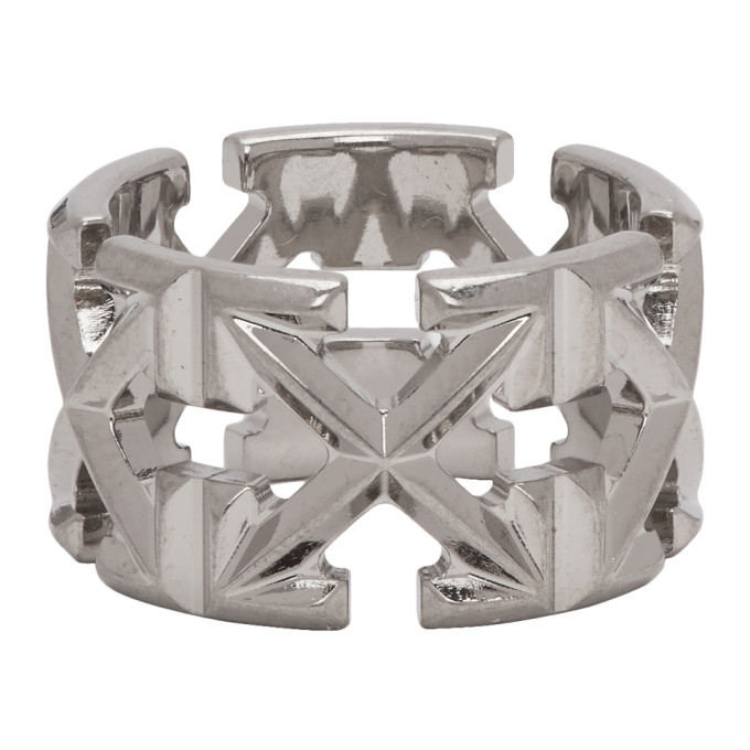 Off-White Silver Arrows Ring Off-White