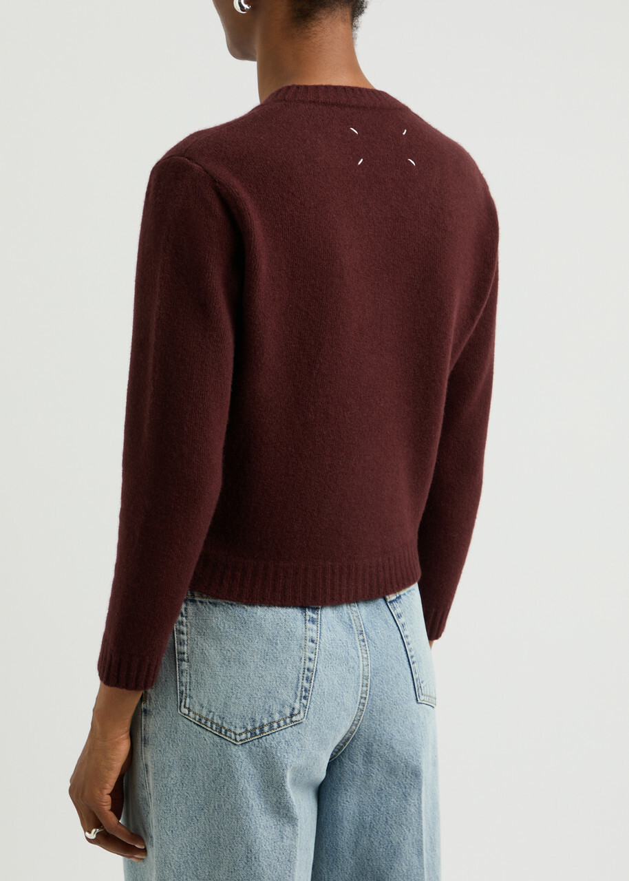 Maison Margiela Wool Cardigan Bordeaux Maison Margiela Maison Margiela Wool Cardigan Bordeaux Maison Margiela