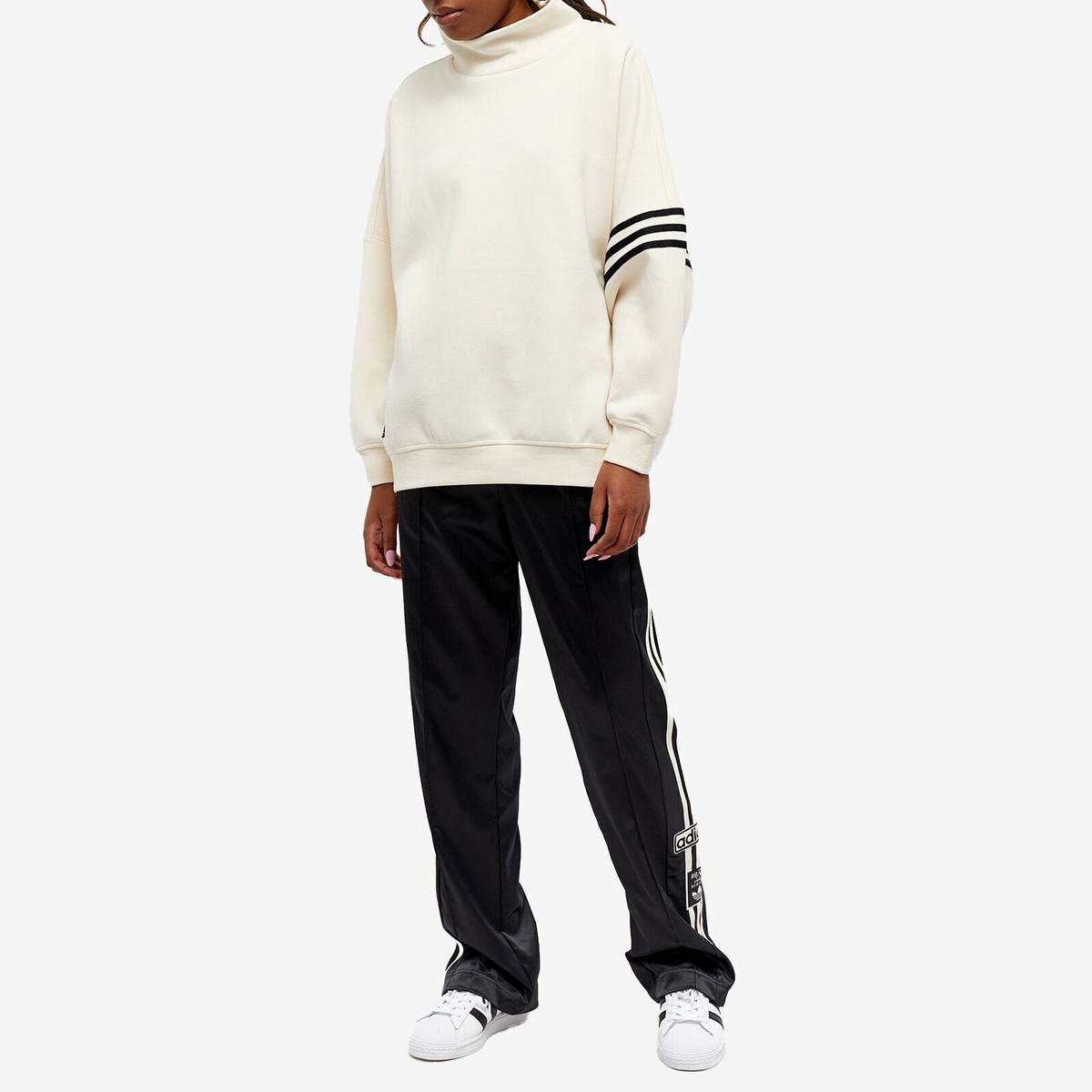 Adidas Women's Neu Classics Moc Neck Sweat in Wonder White adidas