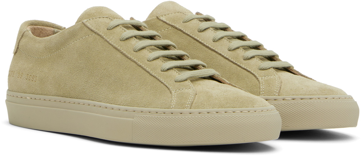 Common Projects Beige Achilles Tonal Suede Sneakers Common Projects