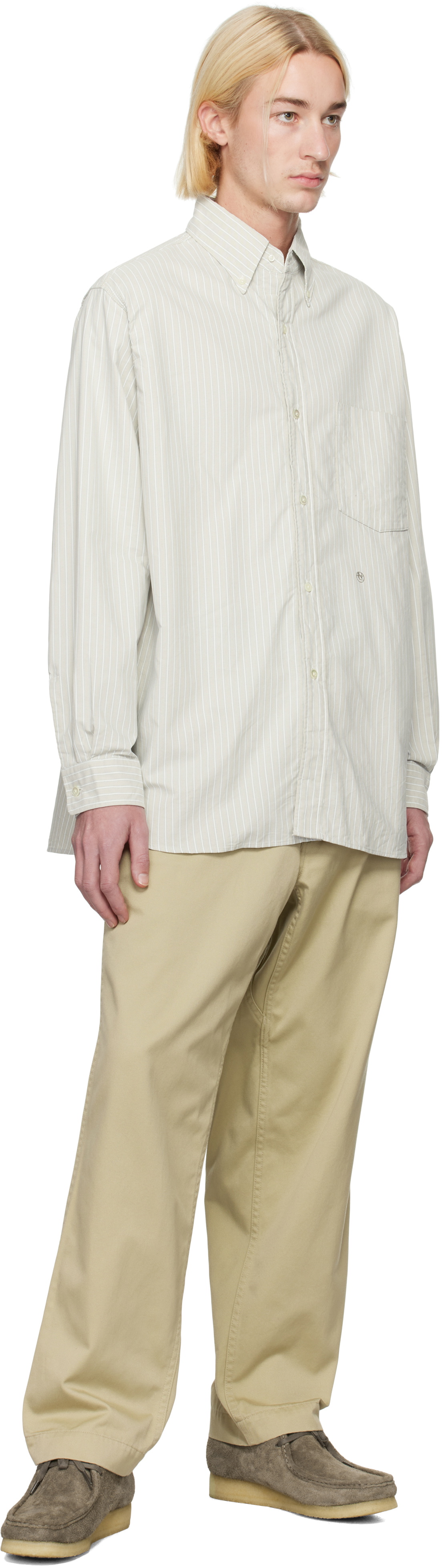 nanamica Beige Wide Chino Trousers Nanamica