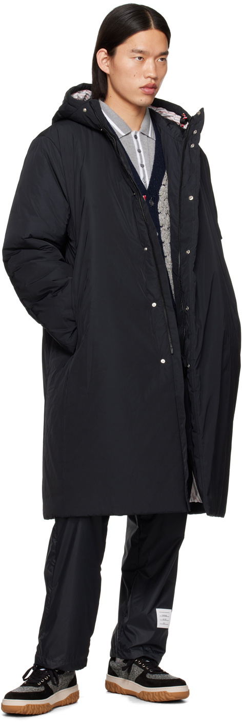 Thom Browne Black Tech Hooded Down Jacket Thom Browne