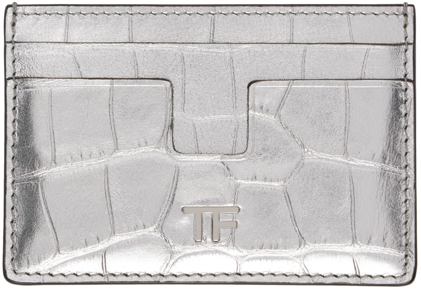 TOM FORD Silver Embossed Card Holder TOM FORD