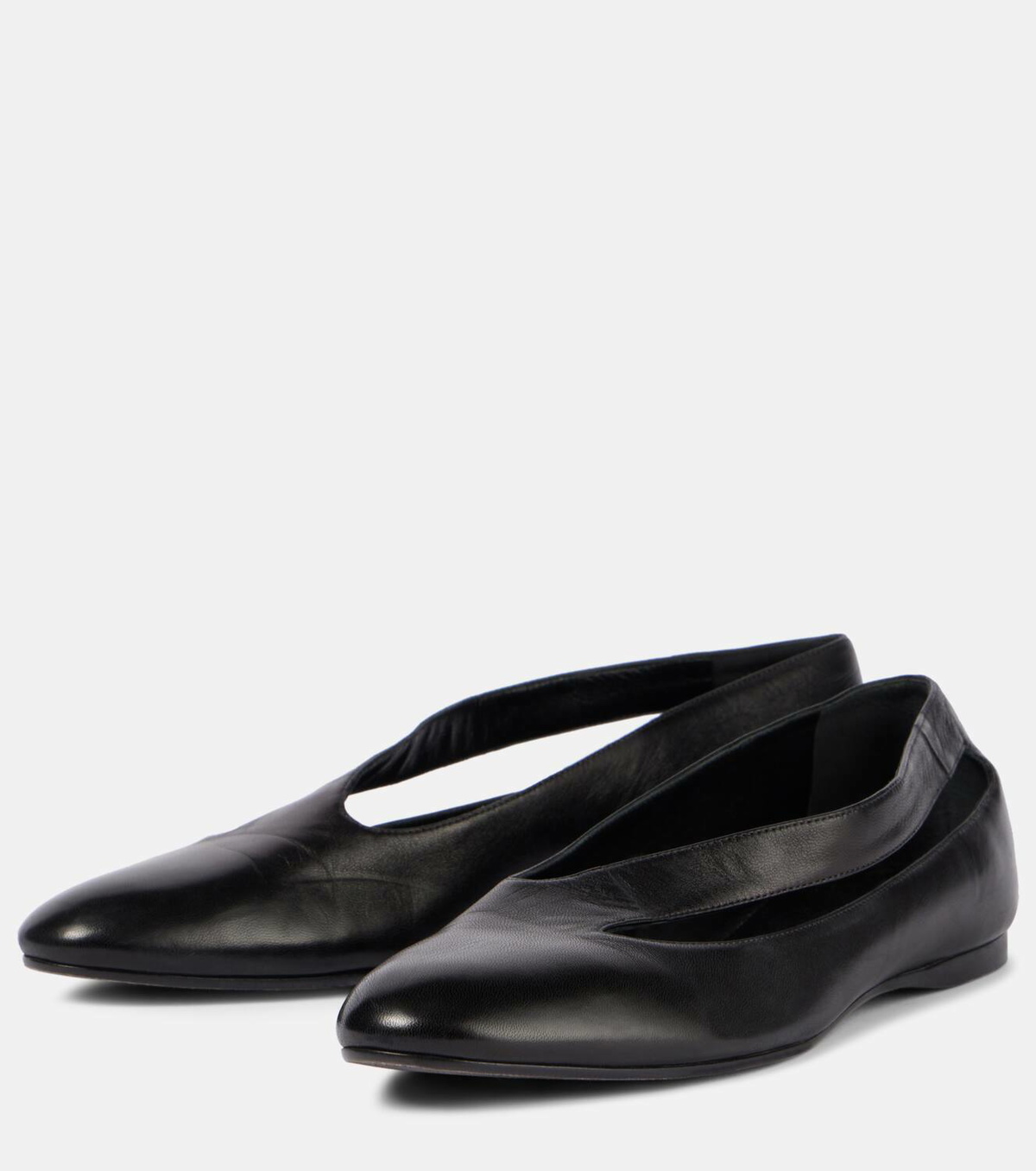 Khaite Diana cutout leather ballet flats Khaite