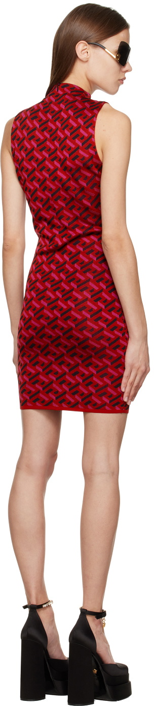 Versace Red La Greca Mini Dress Versace