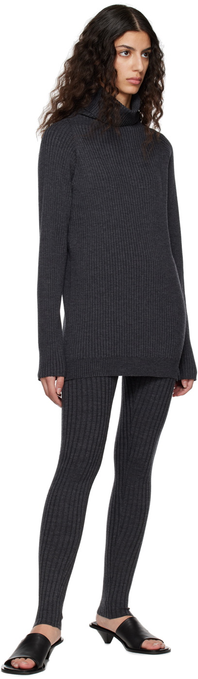 Totême Gray Pinched Seam Turtleneck Toteme