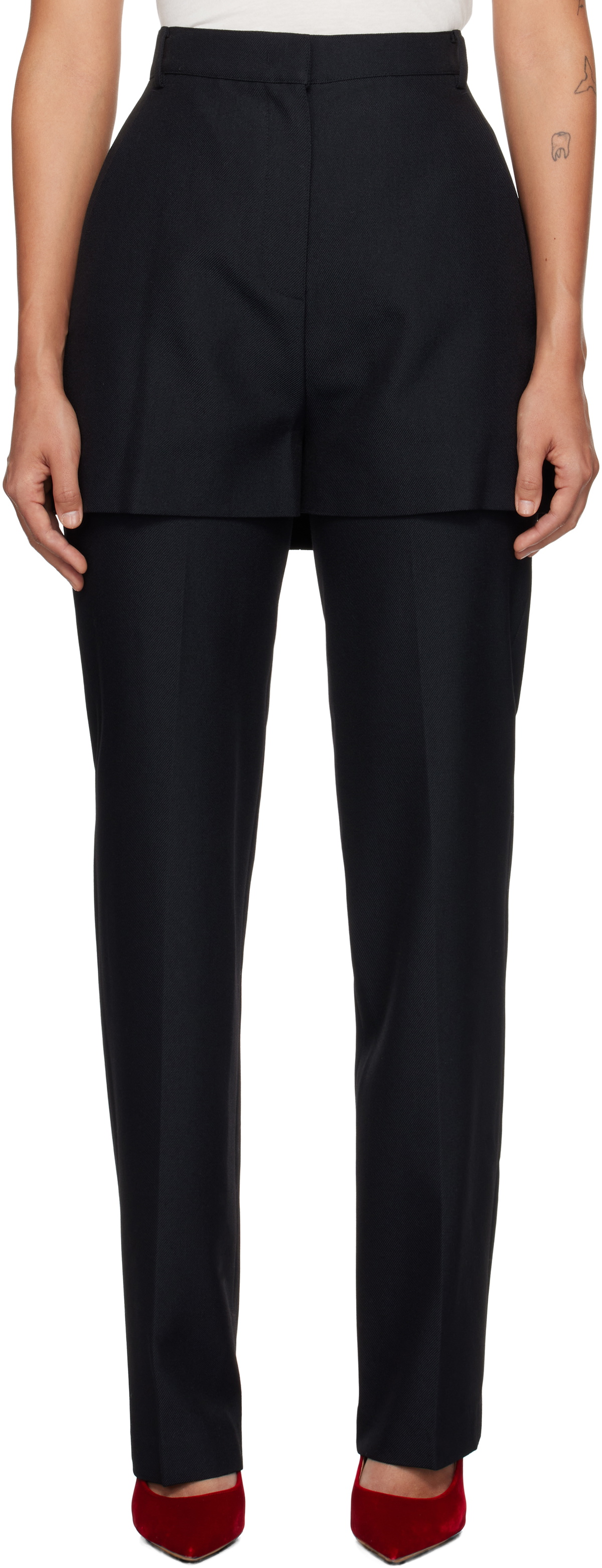 Pushbutton Navy Shorts Layered Trousers Pushbutton