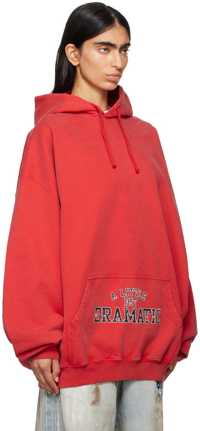 VETEMENTS Red 'A Little Bit Dramatic' Hoodie Vetements