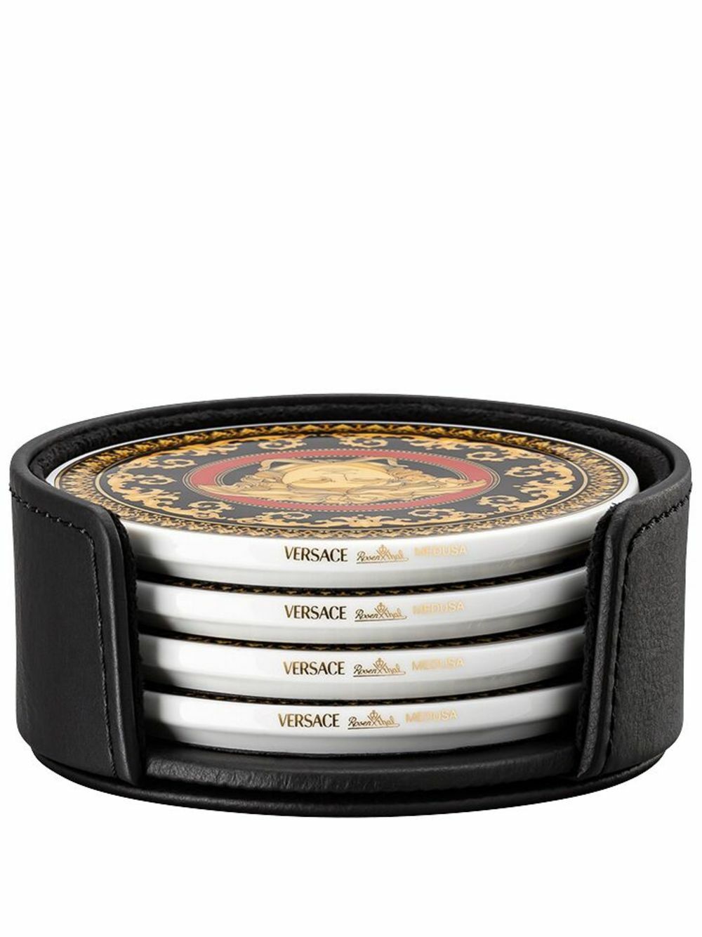 Versace Black Medusa Porcelain Coaster Set Versace