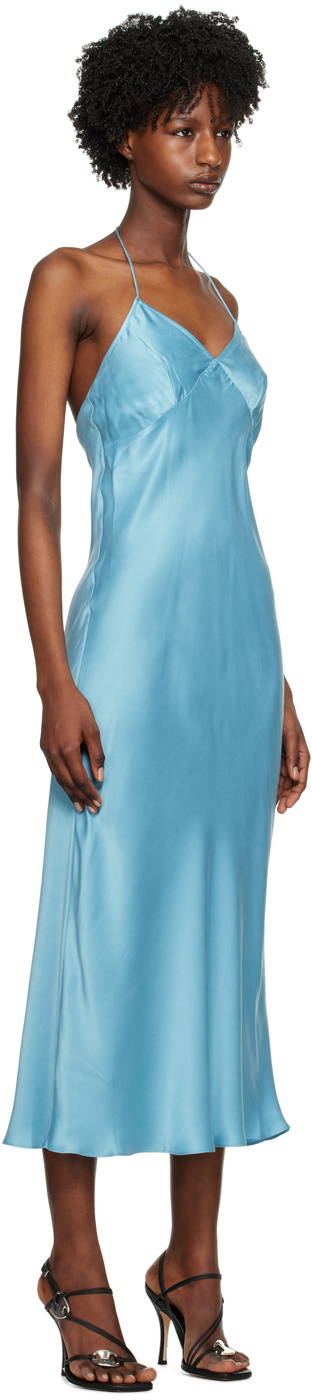 Silk Laundry Blue Deco Midi Dress Silk Laundry
