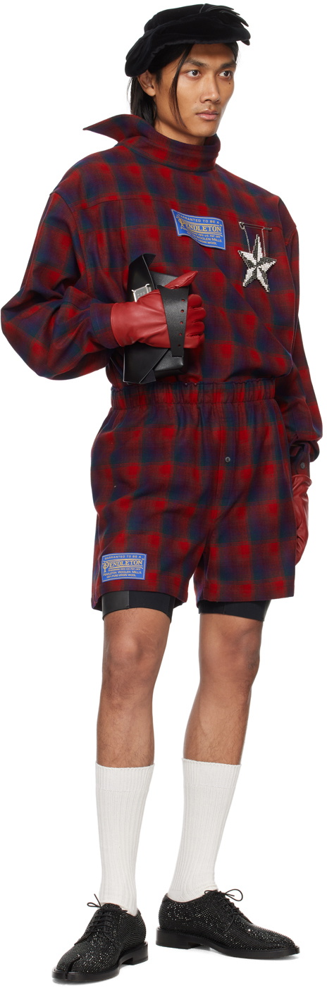 Maison Margiela Red Check Shorts Maison Margiela