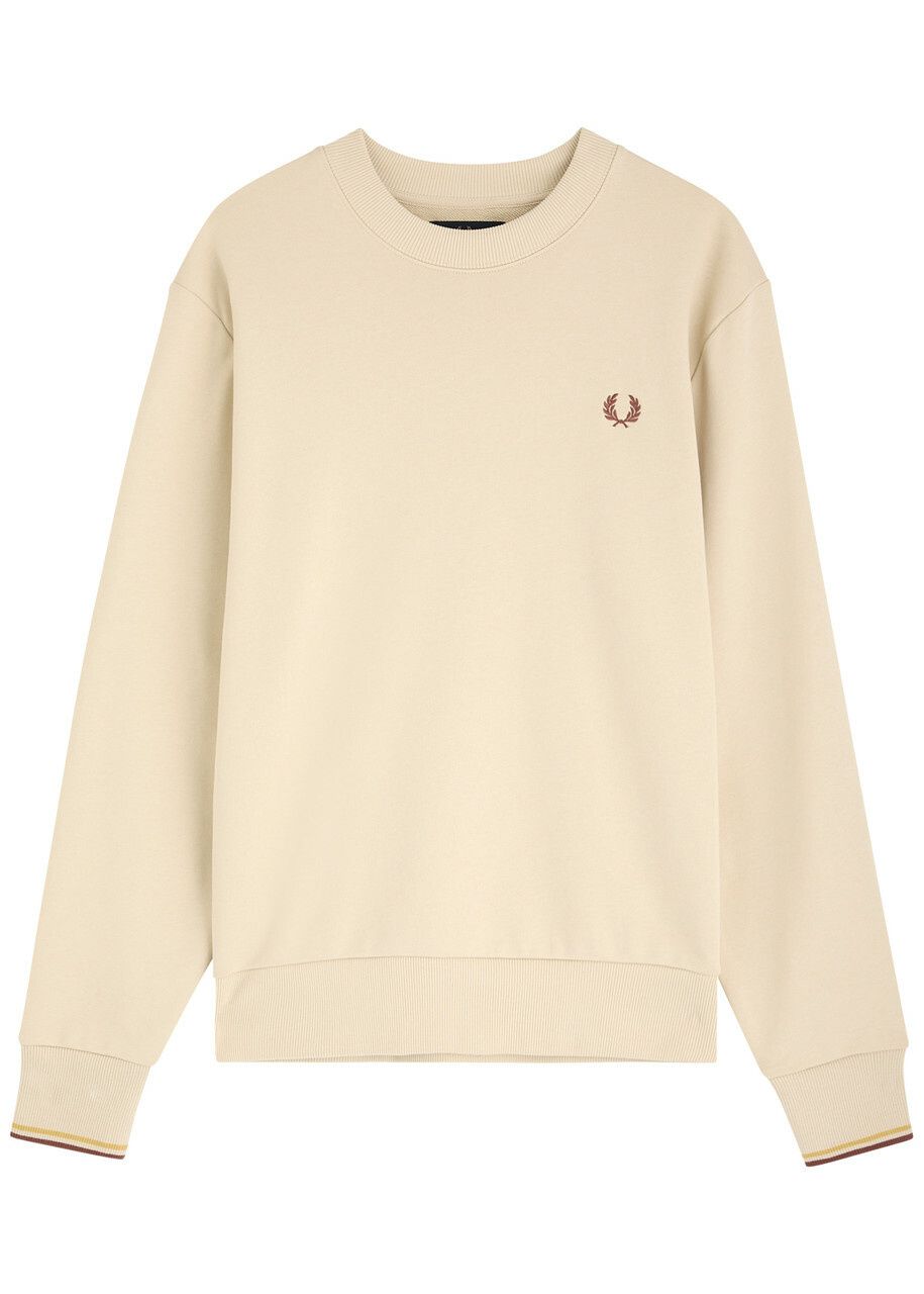 Fred Perry Logo-embroidered Cotton Sweatshirt Ecru Fred Perry