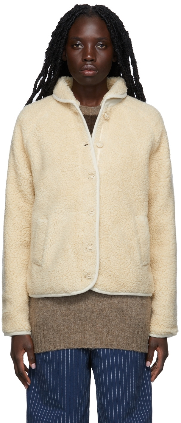 YMC Off-White Faux-Fur Beach Jacket YMC