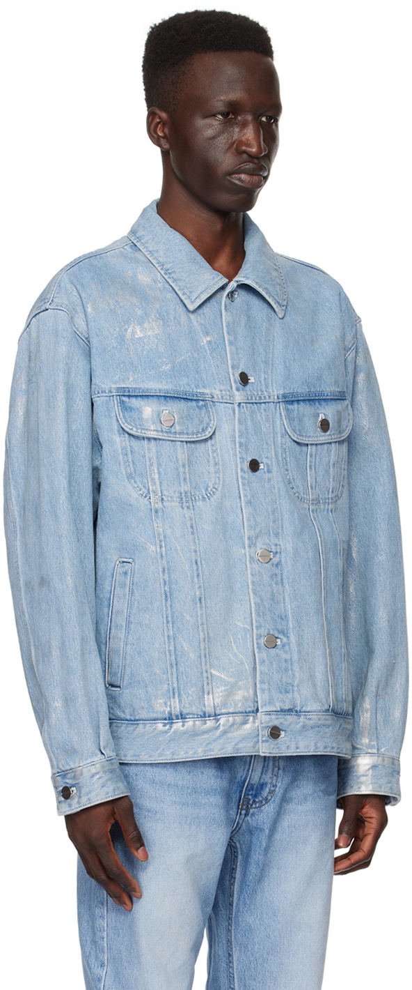 Wooyoungmi Blue & Silver Film Denim Jacket Wooyoungmi