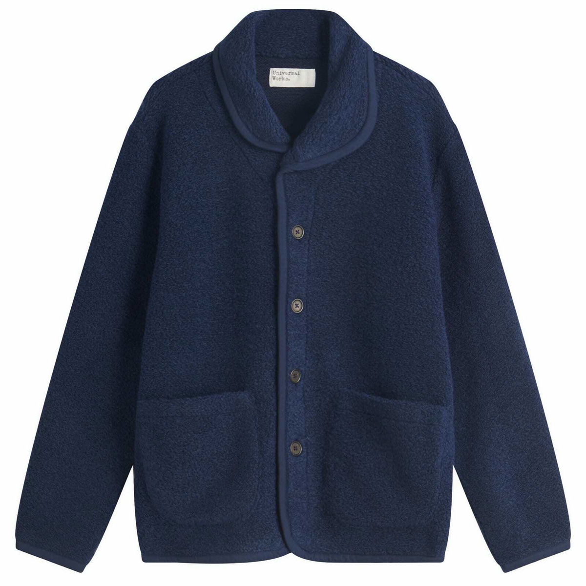 Universal Works Men's Boucle Alvar Fleece Lancaster Jacket in Navy ...