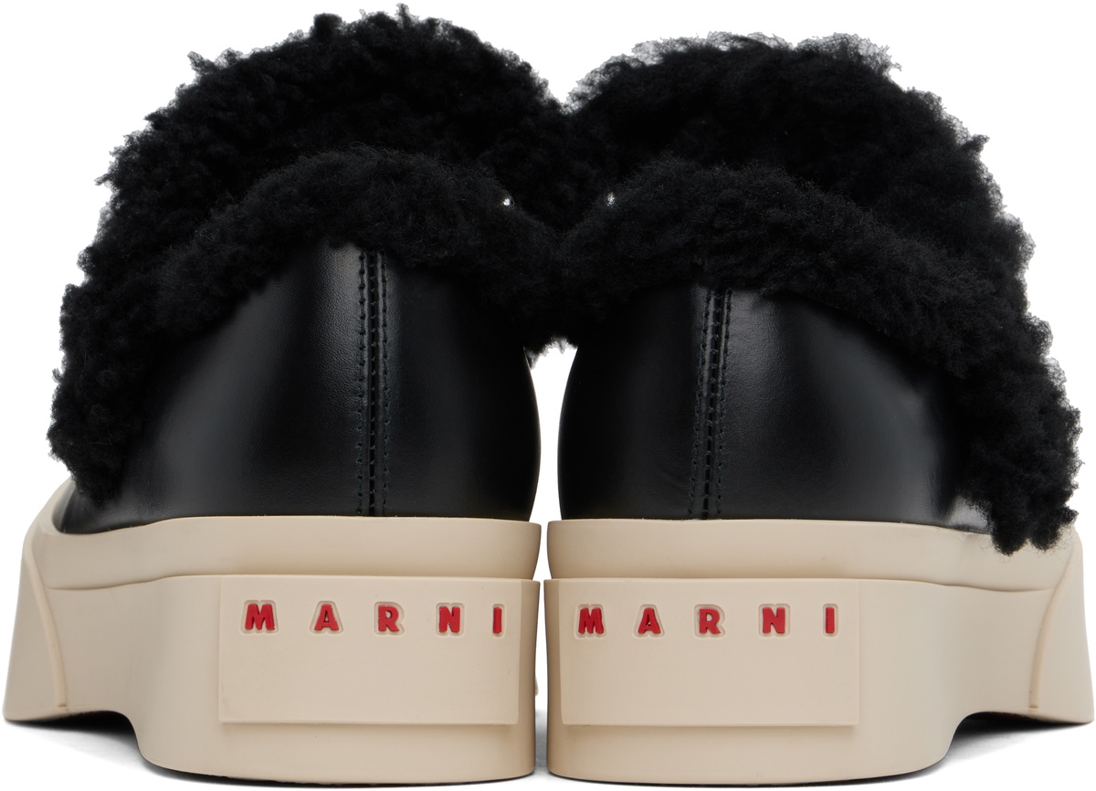 Marni Black Mary Jane Pablo Shearling Ballerina Flats Marni