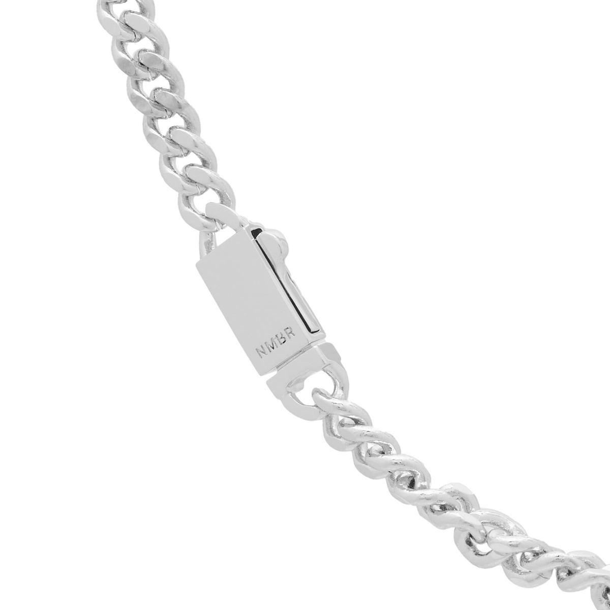 NUMBERING Men's Curb Chain Necklace in Silver Numbering